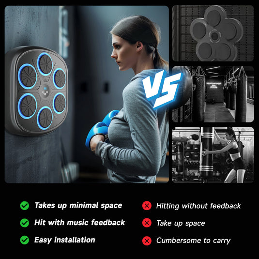 Megelin Music Boxing Machine with Boxing Gloves | Wall Mounted Smart ...